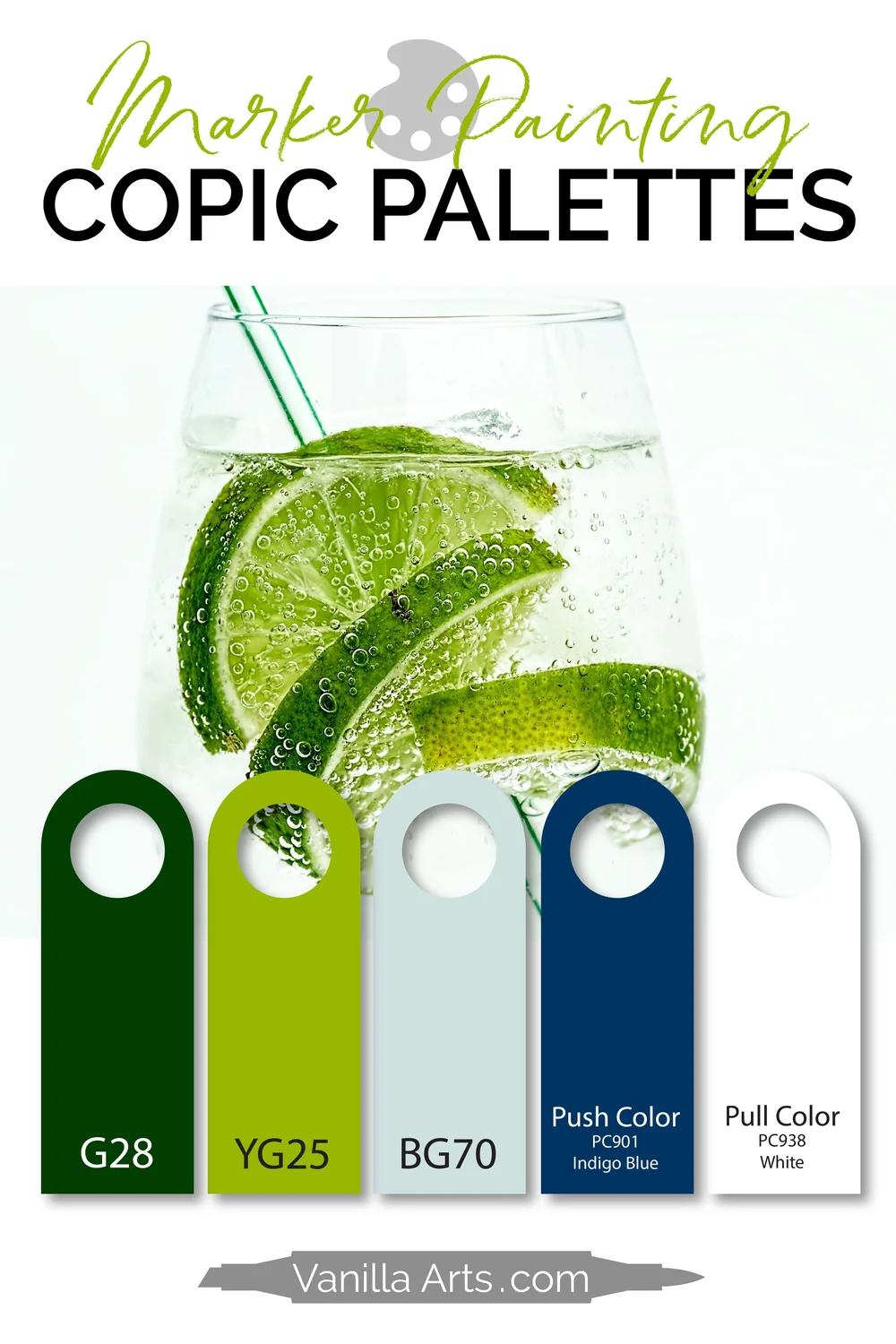 Color Palette: Copic Marker + Colored Pencil Combination (Green and ...