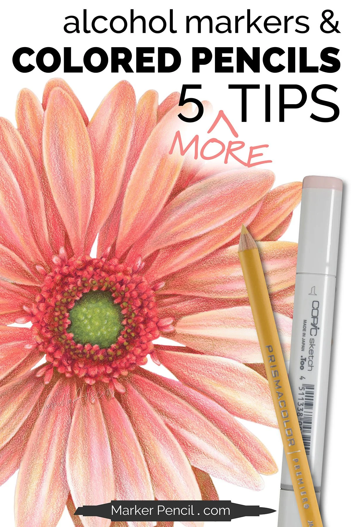 Alcohol Marker + Colored Pencils: 5 MORE Tips for Mixed Media Adult ...