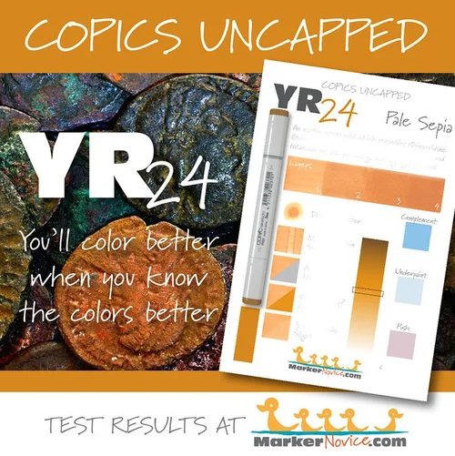 Copic Marker YR24 "Pale Sepia” (Coloring Tips for Golden Yellow ...