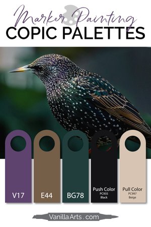 Color Palette: Copic Marker + Colored Pencil Combination (Violet, Brown ...