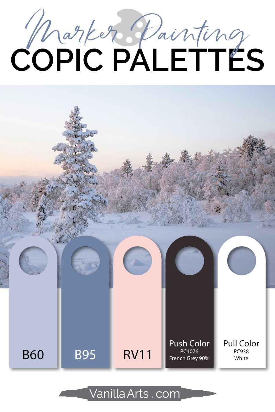 Color Palette: Copic Marker + Colored Pencil Combination (Blue gray ...