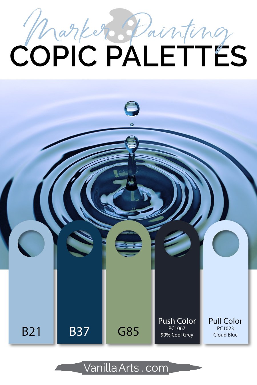 Color Palette: Copic Marker + Colored Pencil Combination (Blue, Green ...