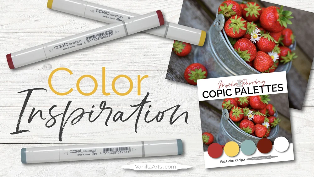 Color Palette: Copic Marker + Colored Pencil Combination (Red, Yellow ...