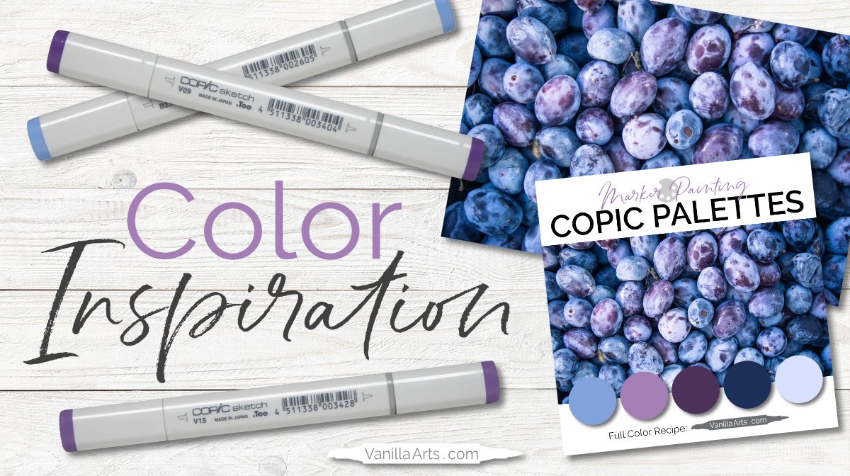 Color Palette: Copic Marker + Colored Pencil Combination (Blue, Violet ...