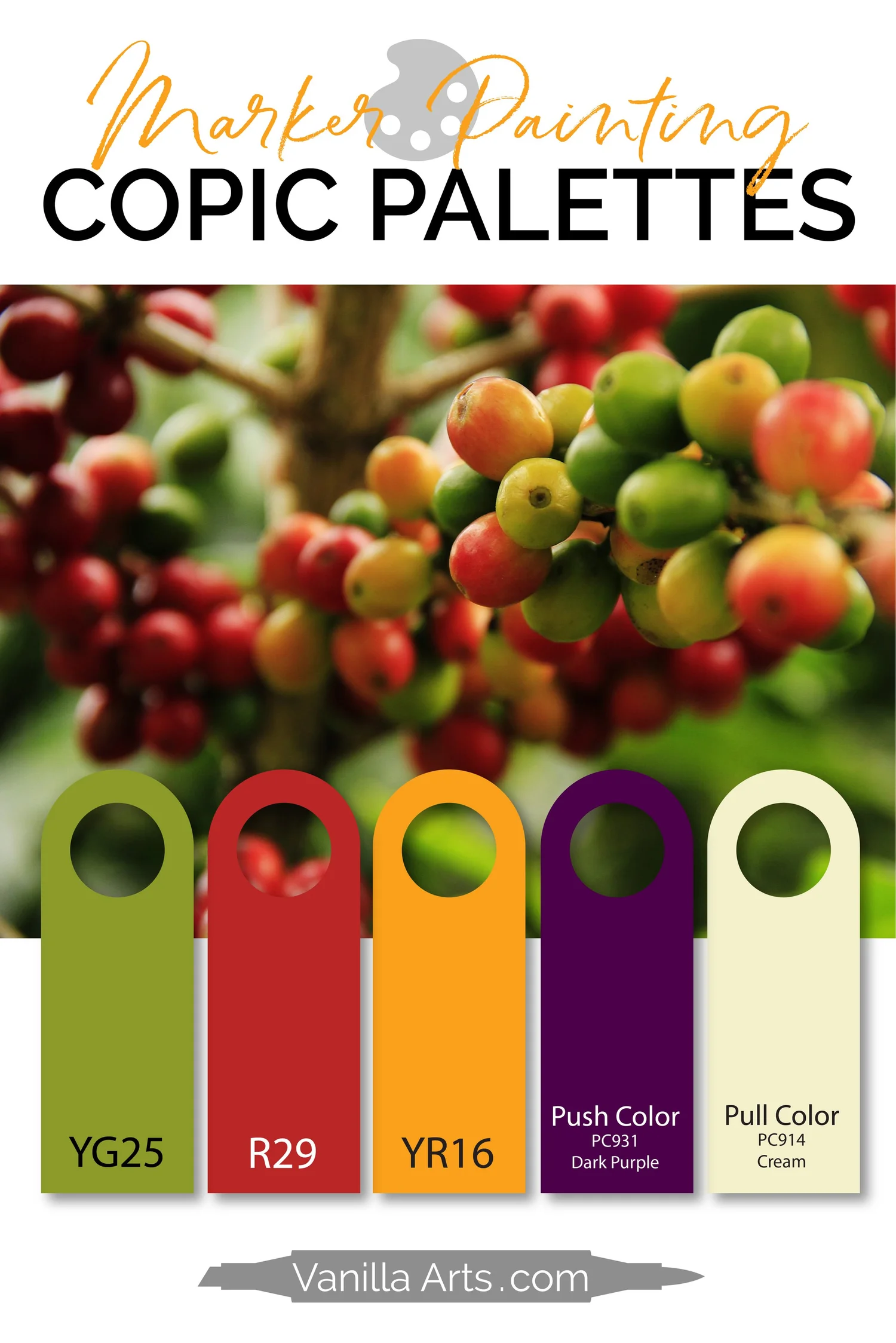 Color Palette: Copic Marker + Colored Pencil Combination (Green, Red ...