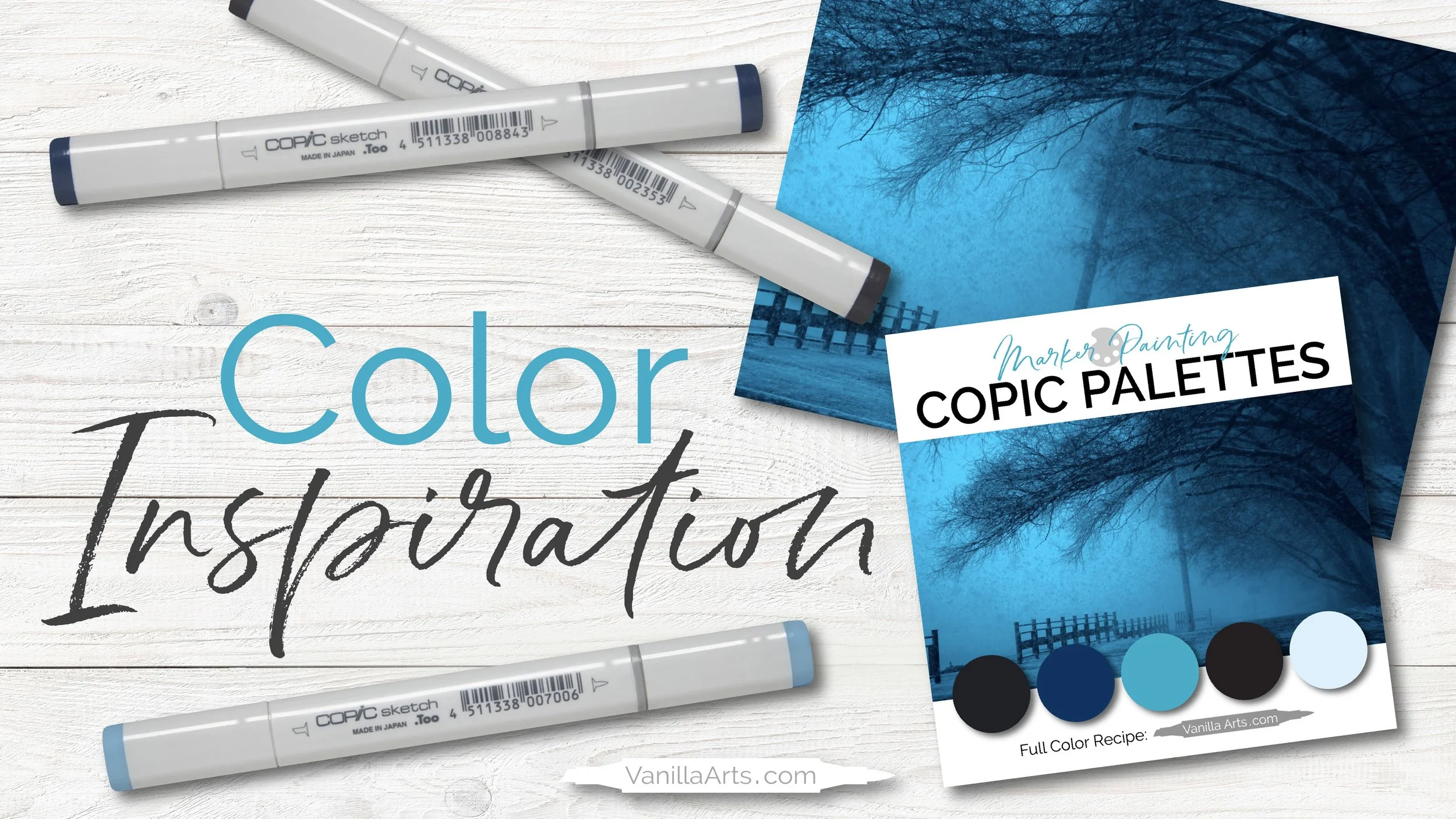 Color Palette: Copic Marker + Colored Pencil Combination (Gray, Blue ...