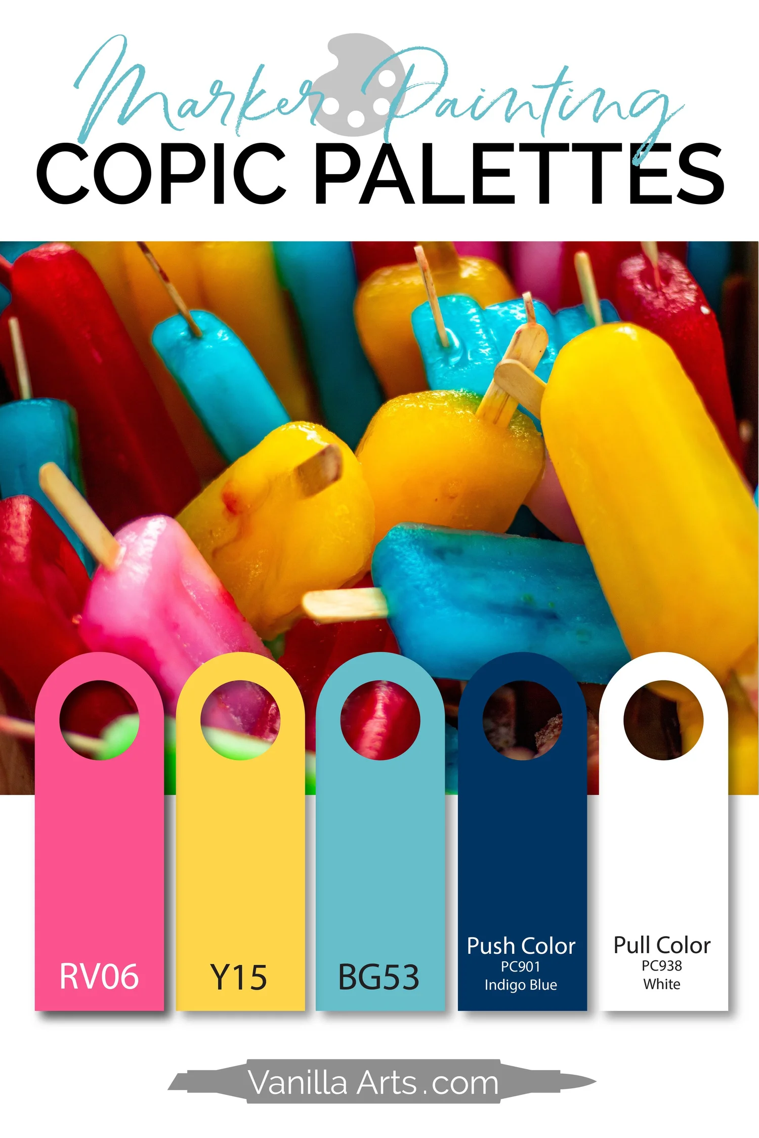 Color Palette: Copic Marker + Colored Pencil Combination (Pink, Yellow ...
