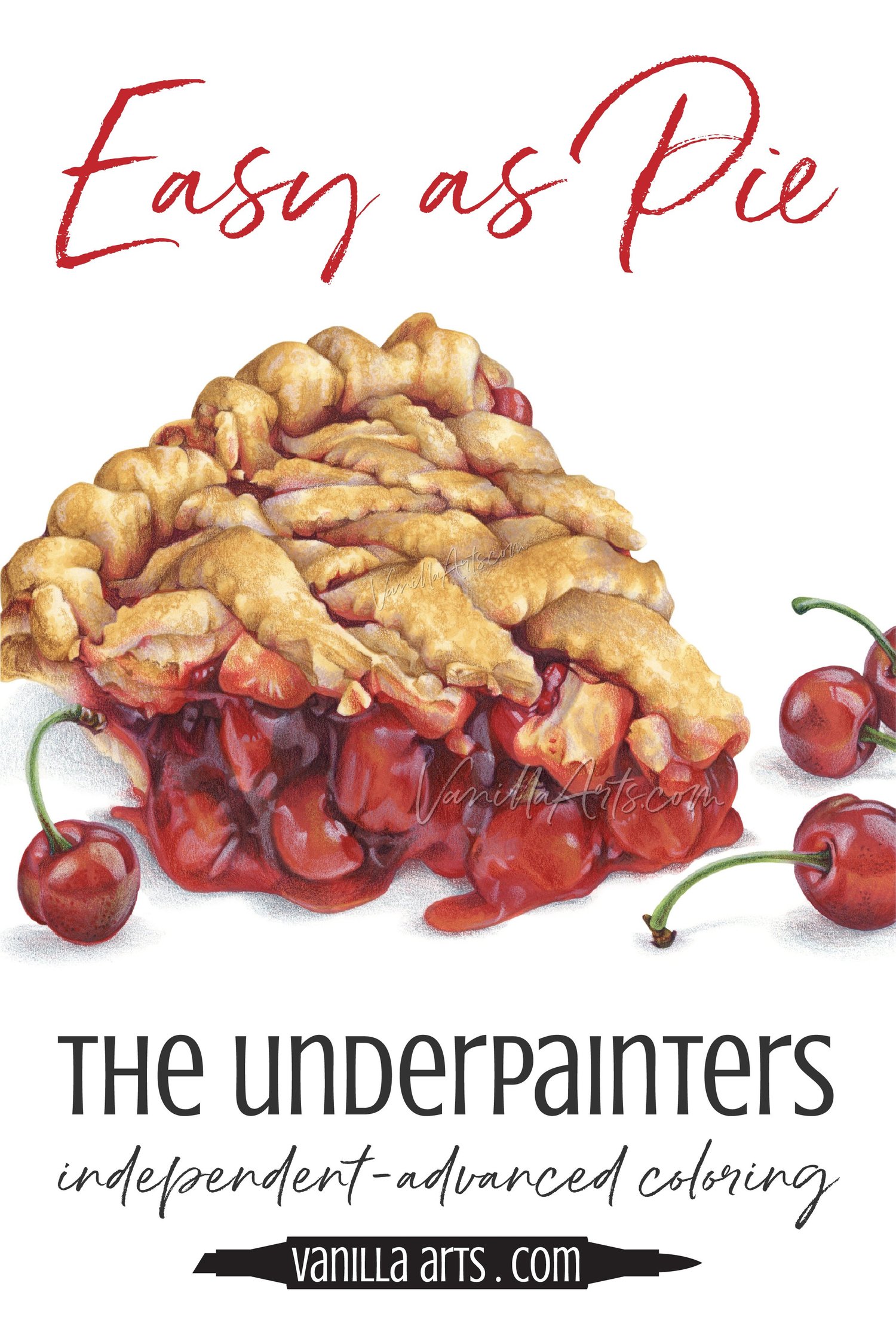 Easy as Pie: Color PhotoRealistic Cherry Pie with Markers, Colored ...