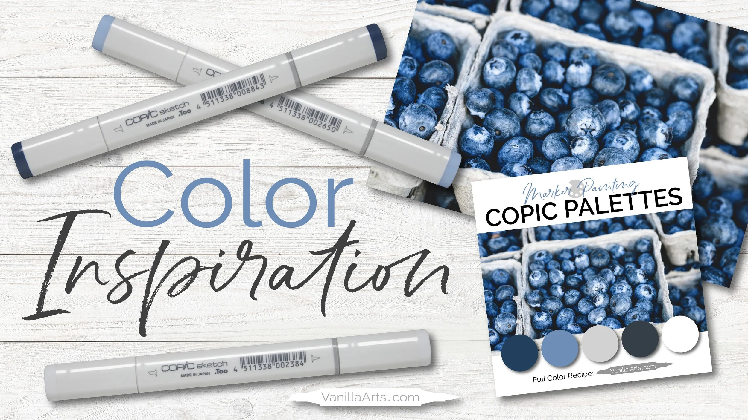 Color Palette: Copic Marker + Colored Pencil Combination (Blue and Gray) Blue Pint — Vanilla ...