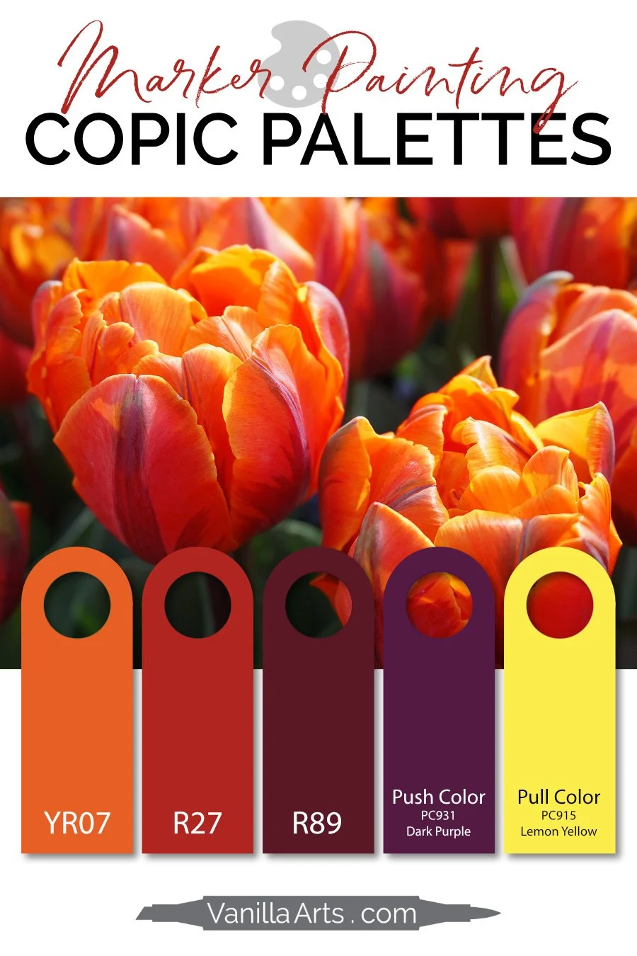 Color Palette: Copic Marker + Colored Pencil Combination (Orange, Red ...