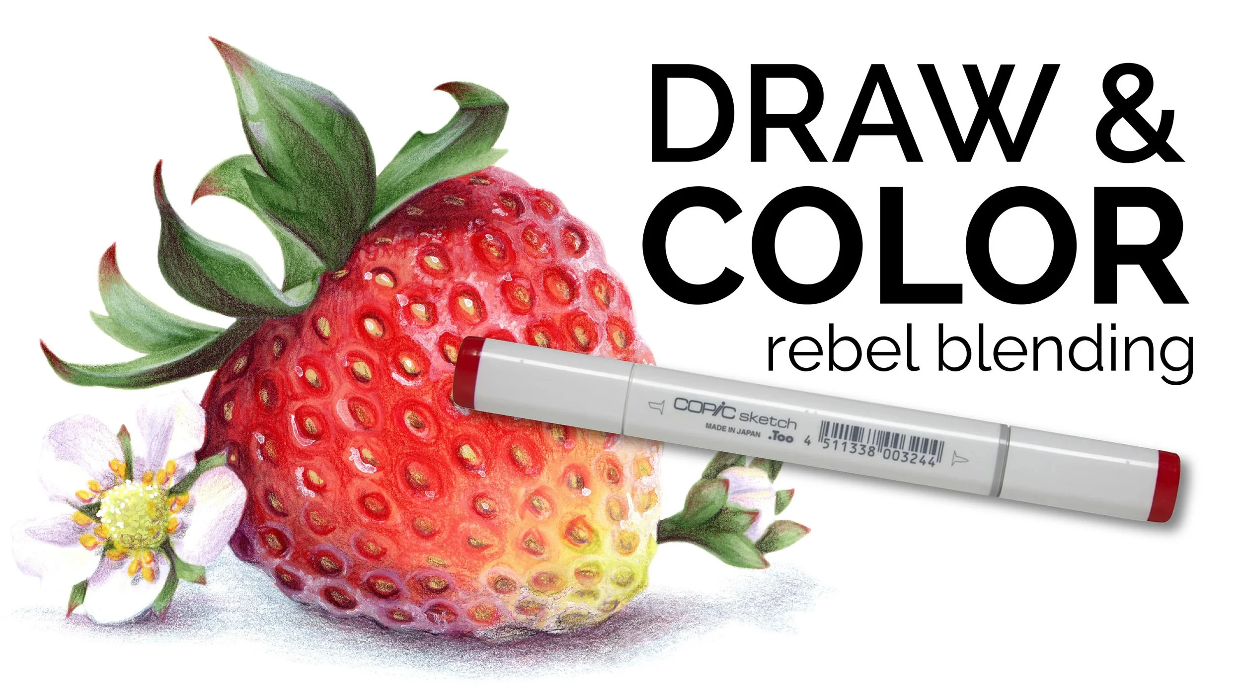 Draw & Color: How to Color a Realistic Strawberry with Copic Marker ...