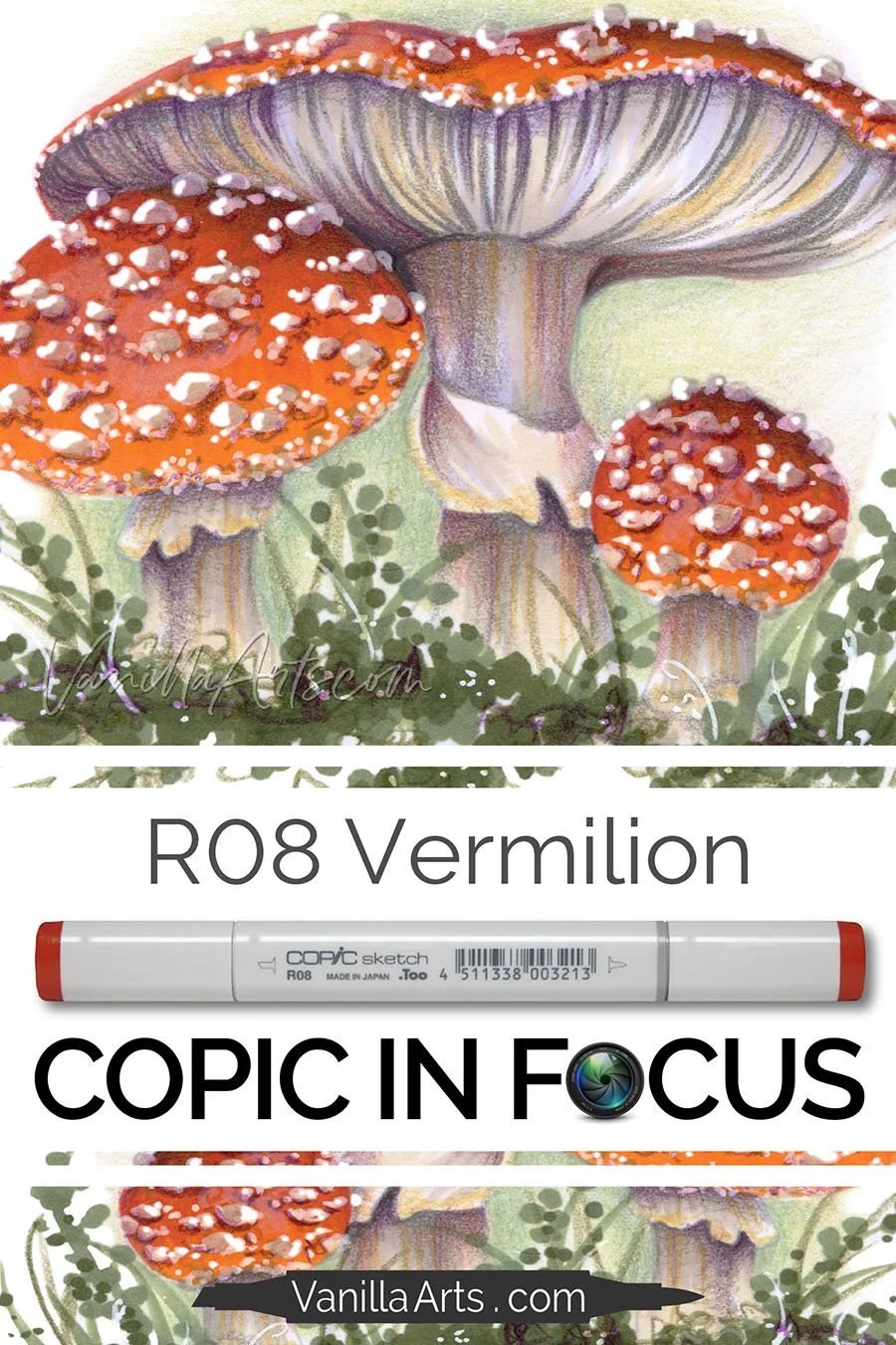 Copic Marker R08 “Vermilion” (Coloring Tips for Warm Red) — Vanilla ...