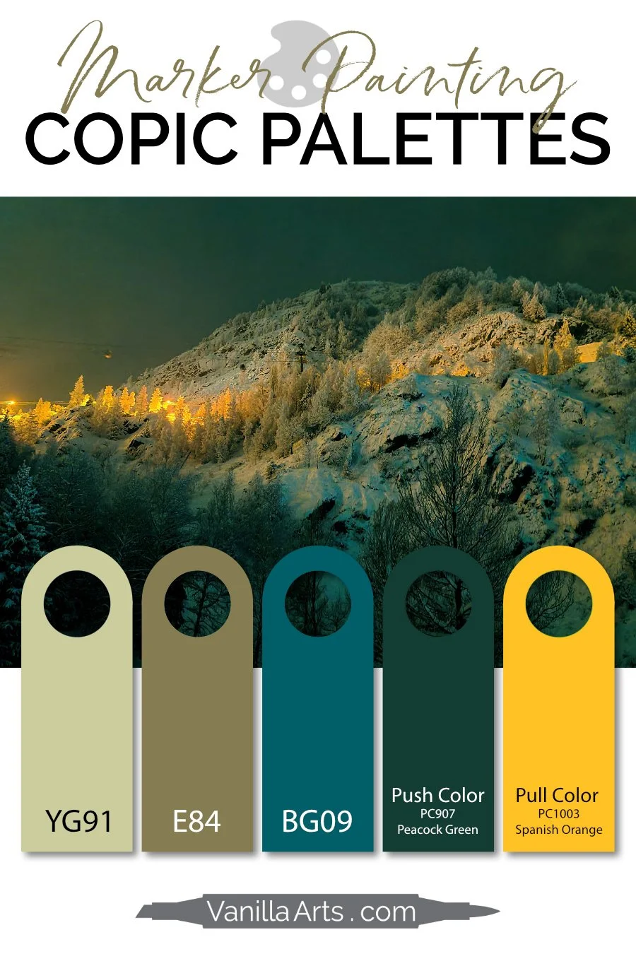 Color Palette: Copic Marker + Colored Pencil Combination (Pale Green ...