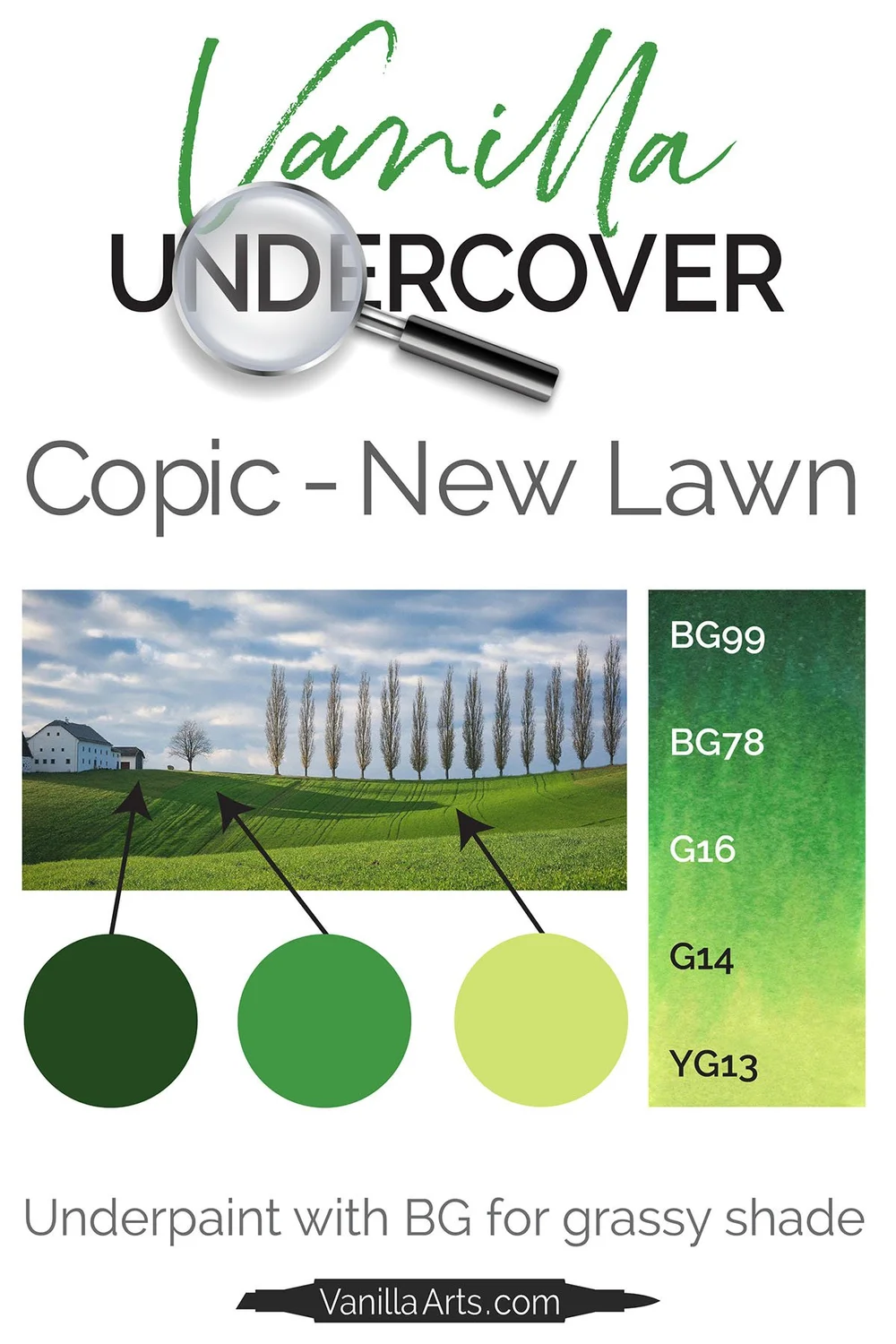 Marker Underpainting: Copic Blends for Realistic Color - Green Swatch ...