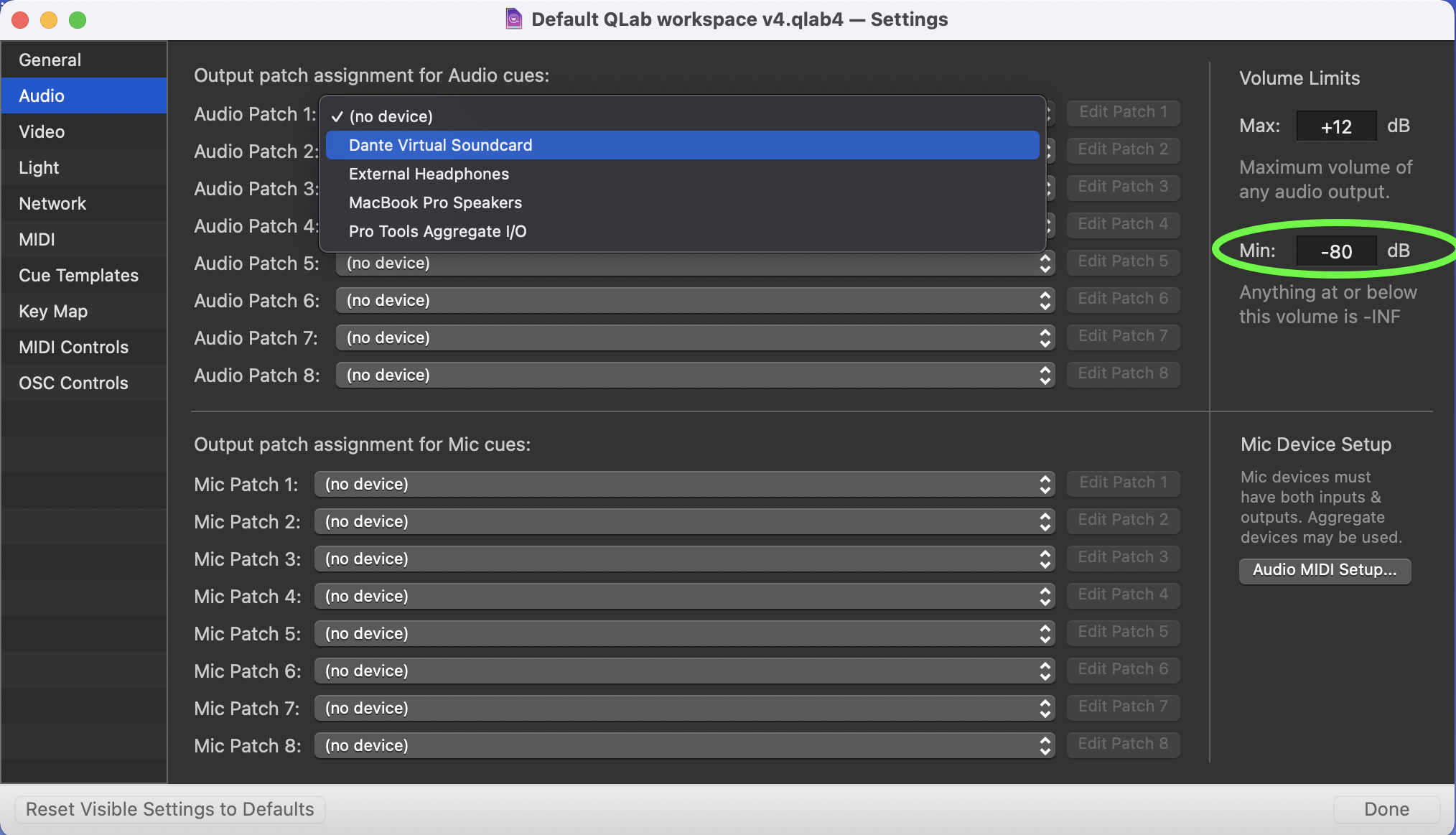 QLab Setup — Gareth Fry - Sound Design