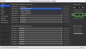 QLab Setup — Gareth Fry - Sound Design