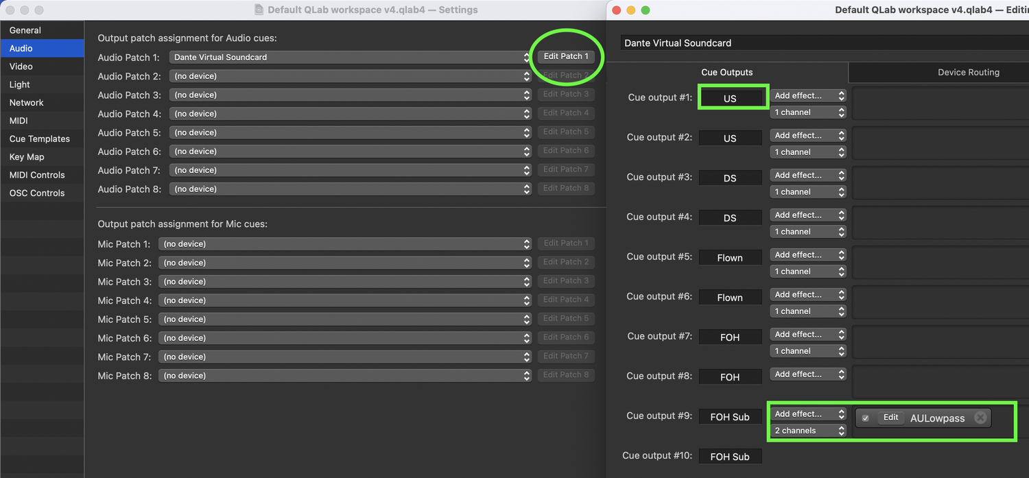 Qlab Setup Gareth Fry Sound Design