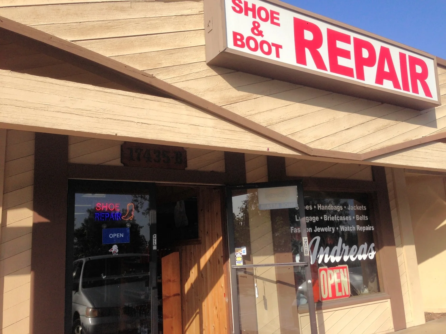 Address and Hours — Andreas Boot Repair