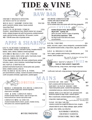 Dinner Menu — Tide & Vine