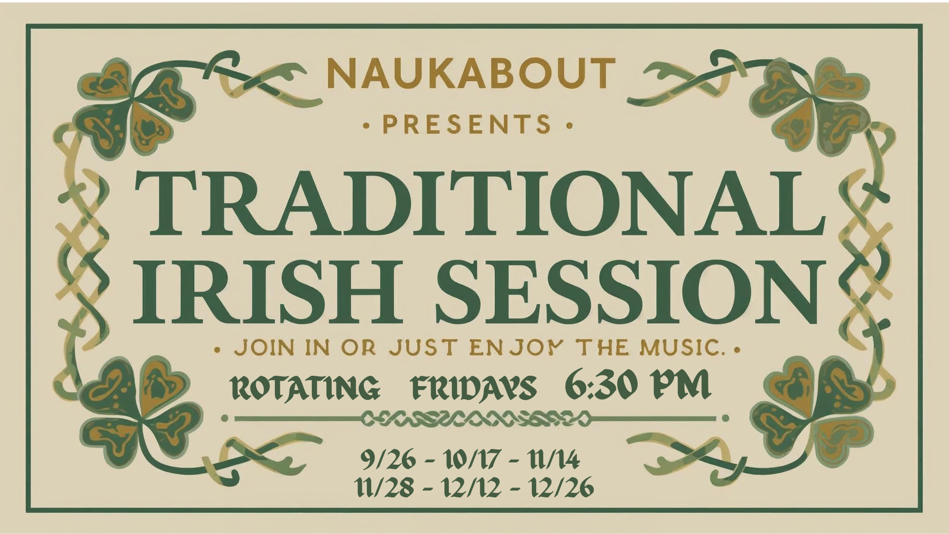 Irish Session - Live Music, No Cover — Naukabout Brewing