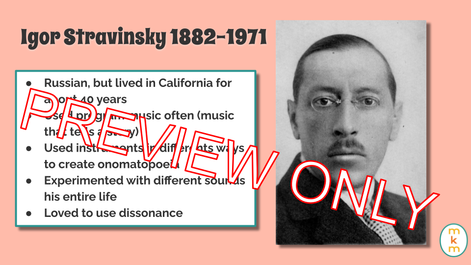 Igor Stravinsky Composer Study: Complete Lesson Plan and Materials — Ms ...