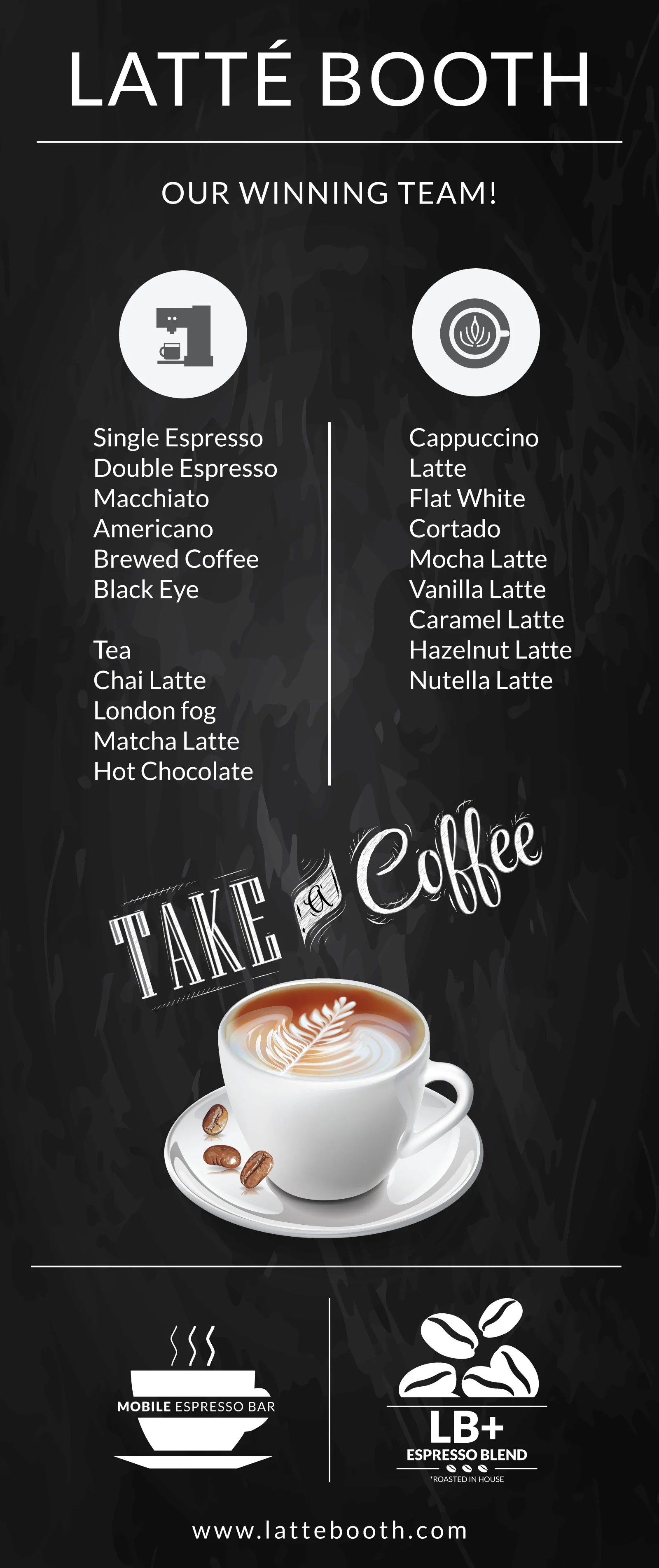 The Mobile Bar Menu — Latte Booth | Mobile Espresso Bar | Coffee ...