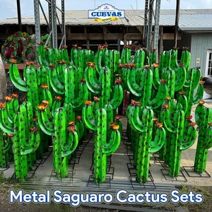 Metal Cactus Yard Art | Saguaro & Prickly | Cuevas Imports