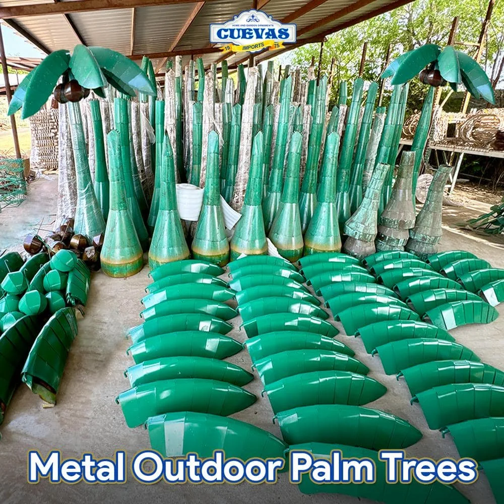 Handcrafted Metal Palm Trees | Metal Yard Art Sculptures | Cuevas Imports