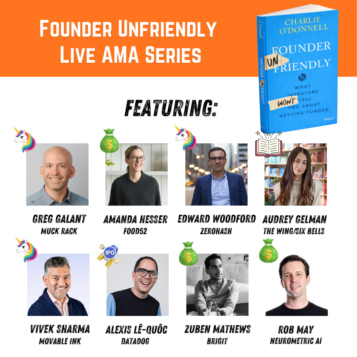 Founder Unfriendly LIVE AMA Series — Charlie O'Donnell - Coach, Author, VC