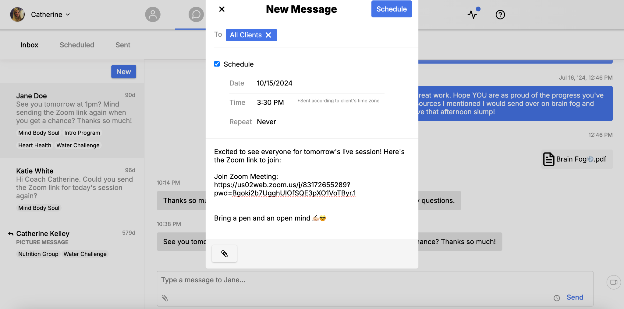 Fit into your client's life with Nudge Messages