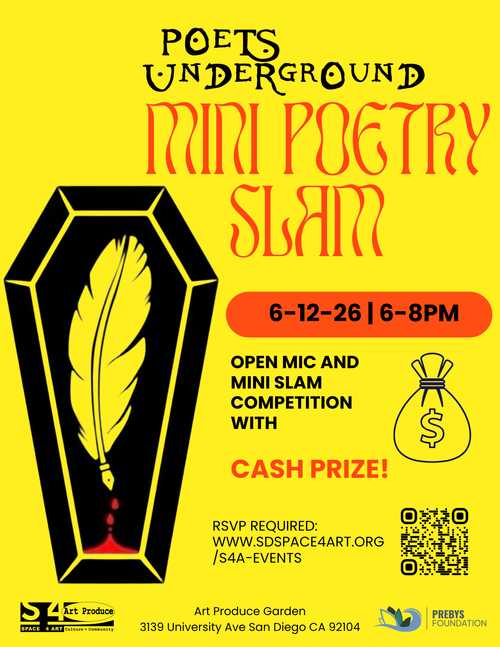 Poetry Open Mic and Mini Slam with Poets Underground — Space 4 Art