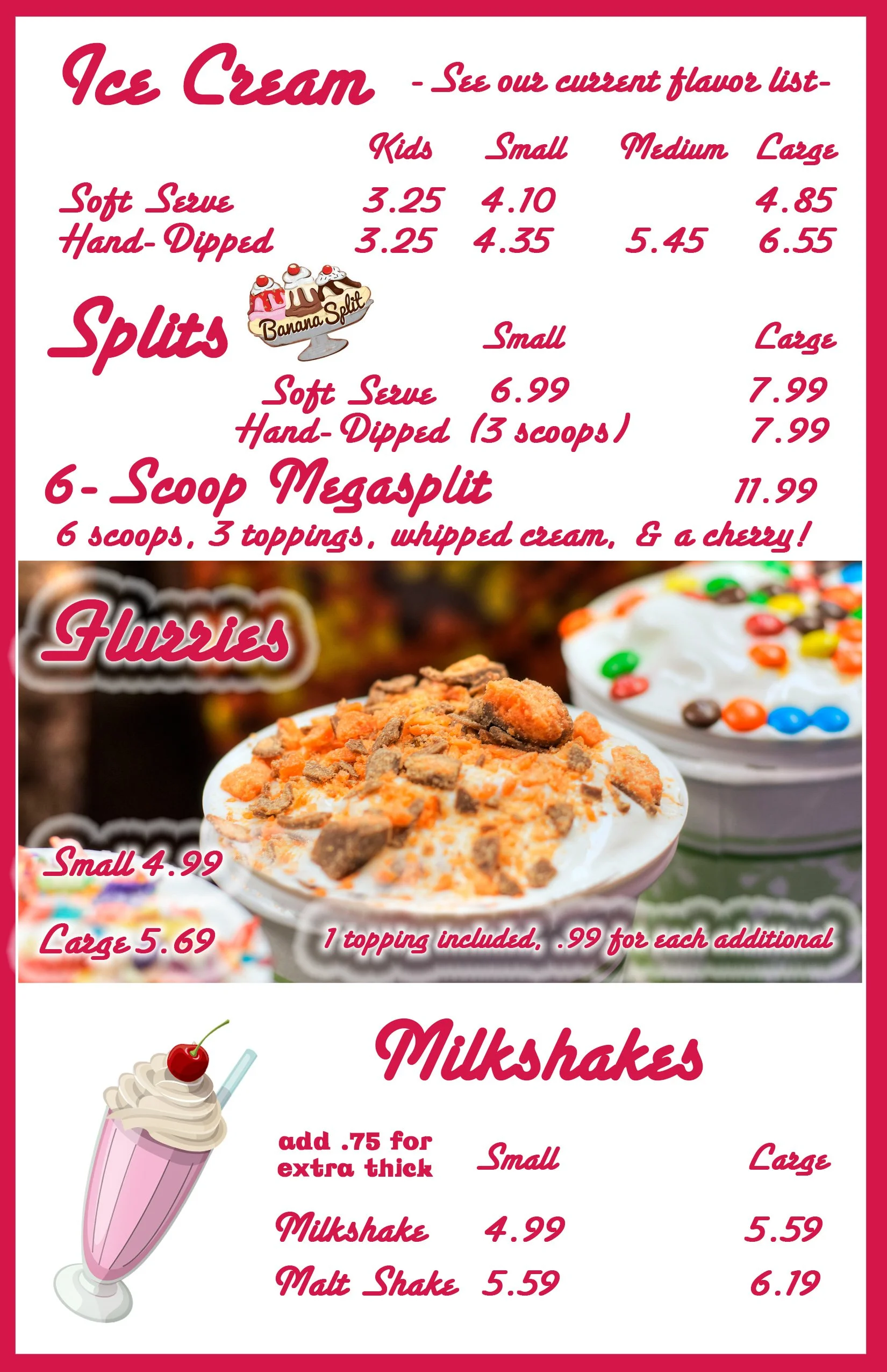 Menu — Pop's Malt Shoppe