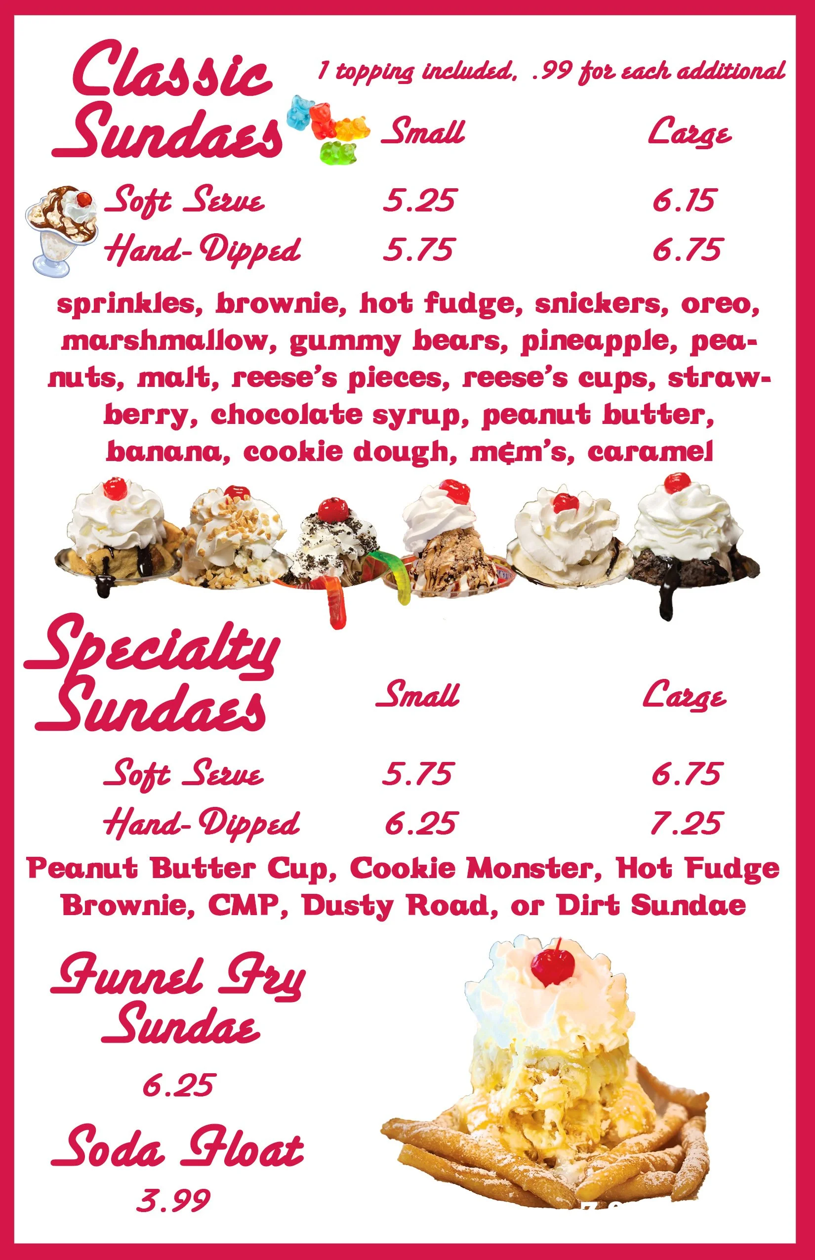 Menu — Pop's Malt Shoppe