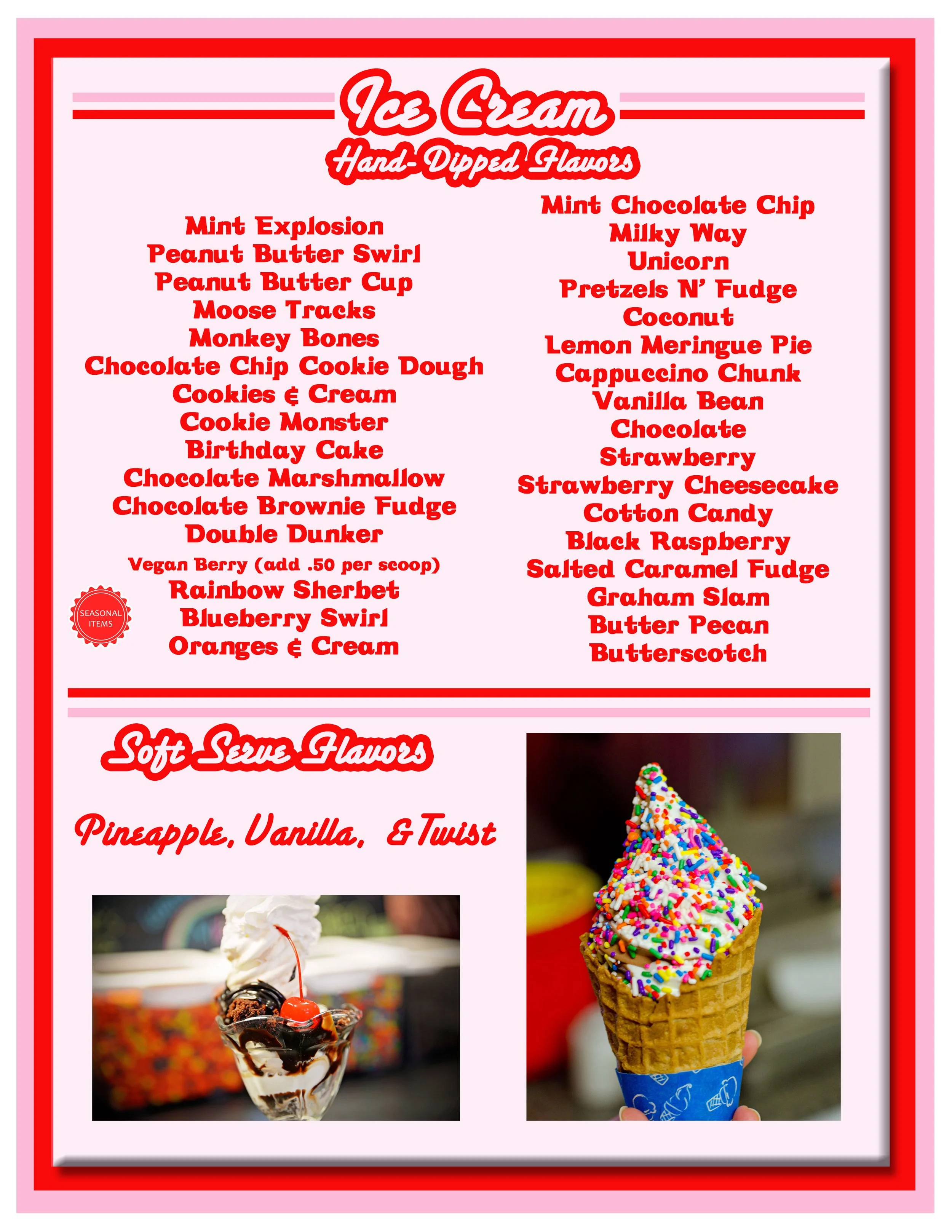 Menu — Pop's Malt Shoppe