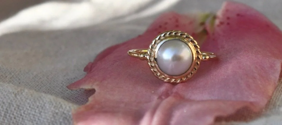 Astral Ring | Moonstone & White Diamond | Gold — Halcyon Jewelry