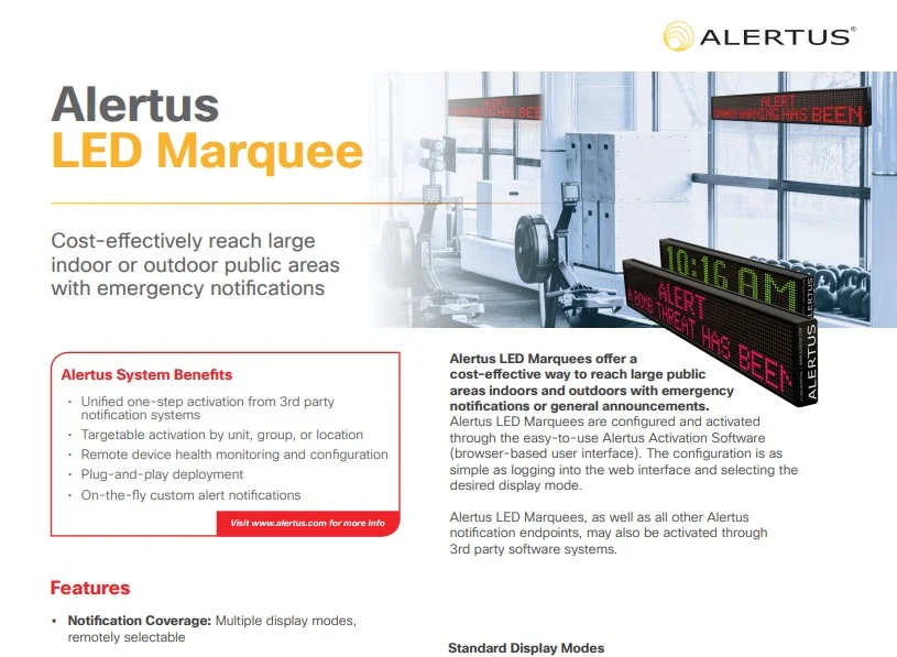 LED Marquee - Alertus Technologies