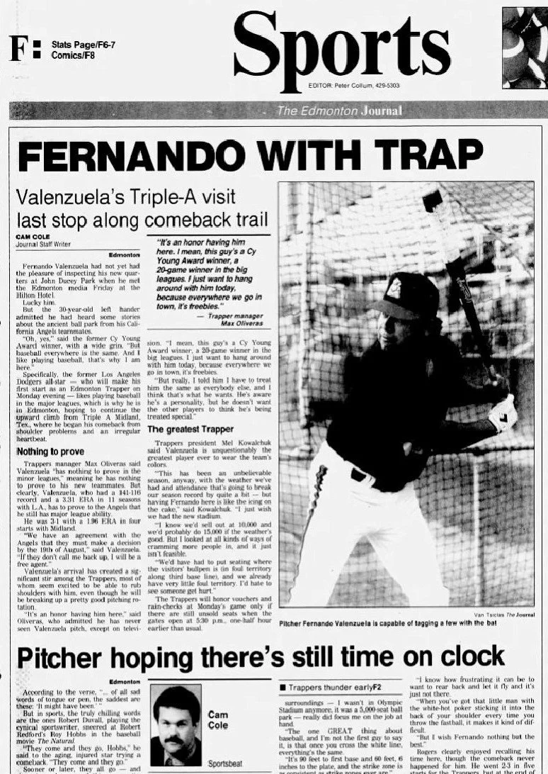 Wilson: Remembering when Fernandomania came to Alberta — Canadian ...