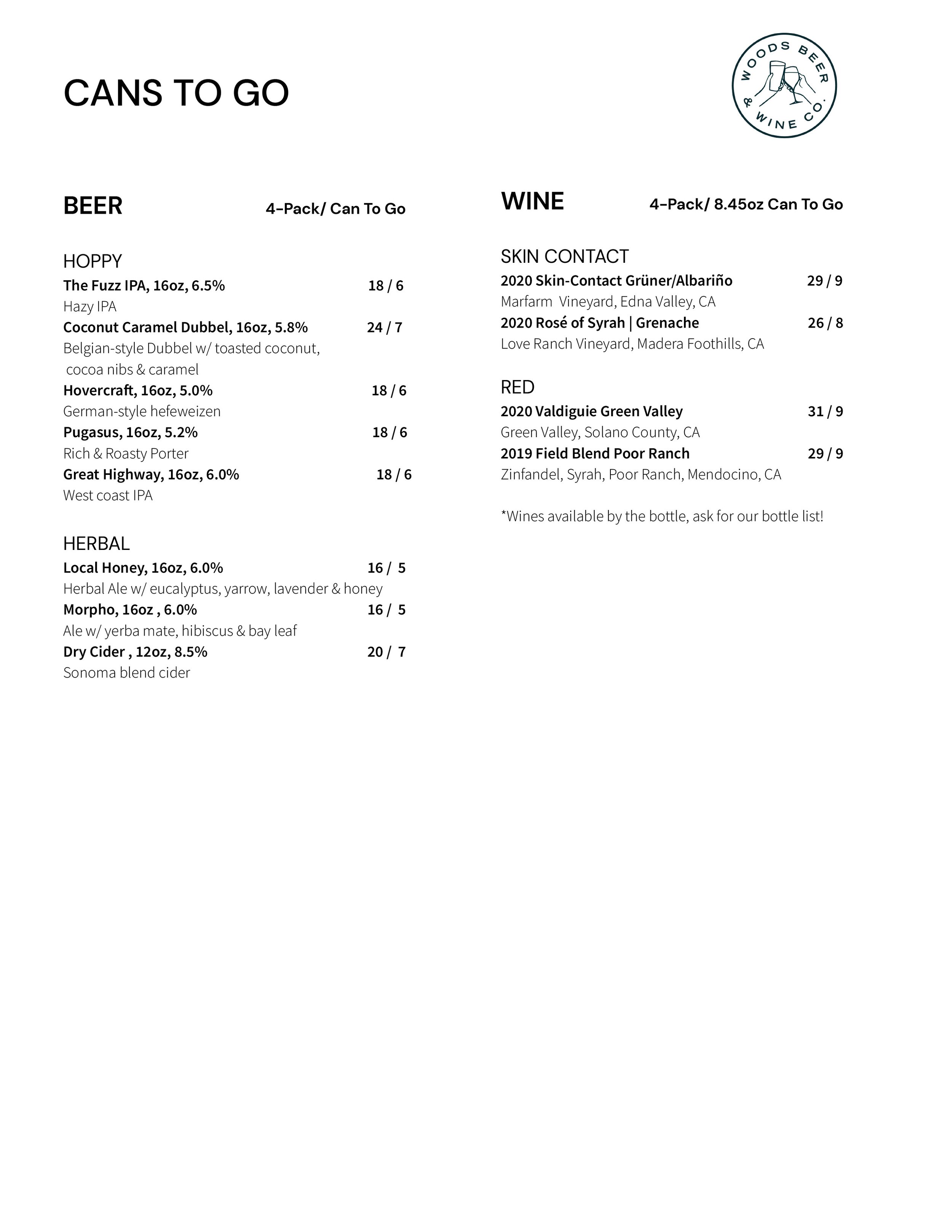 Woods Beer & Wine Co. — Woods Outbound