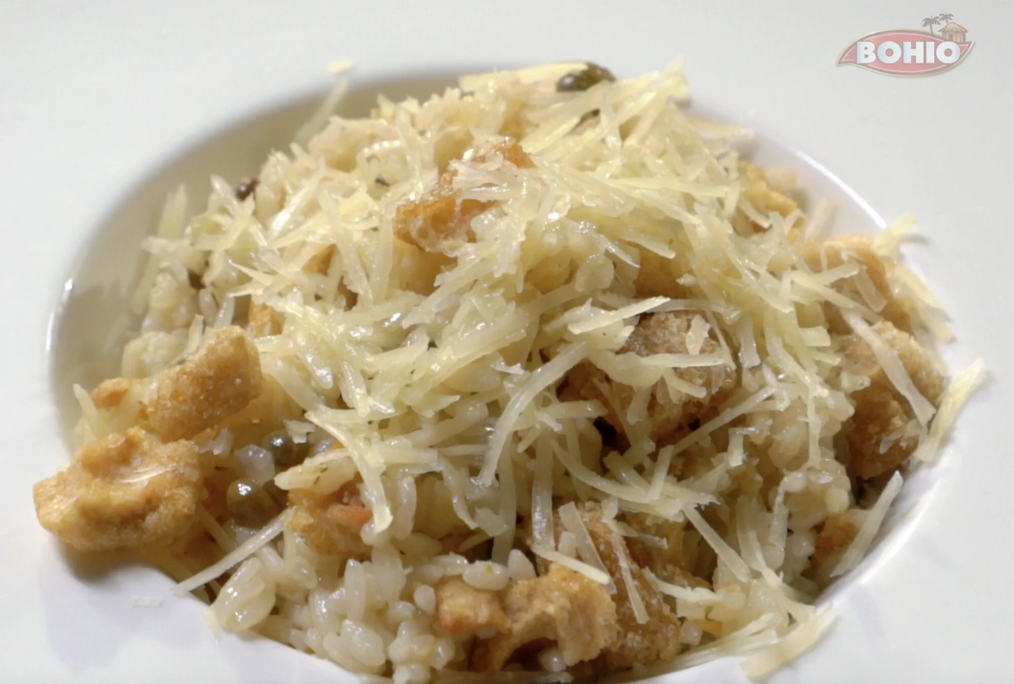Risotto de Gandules y Chicharrón Volao — Bohío
