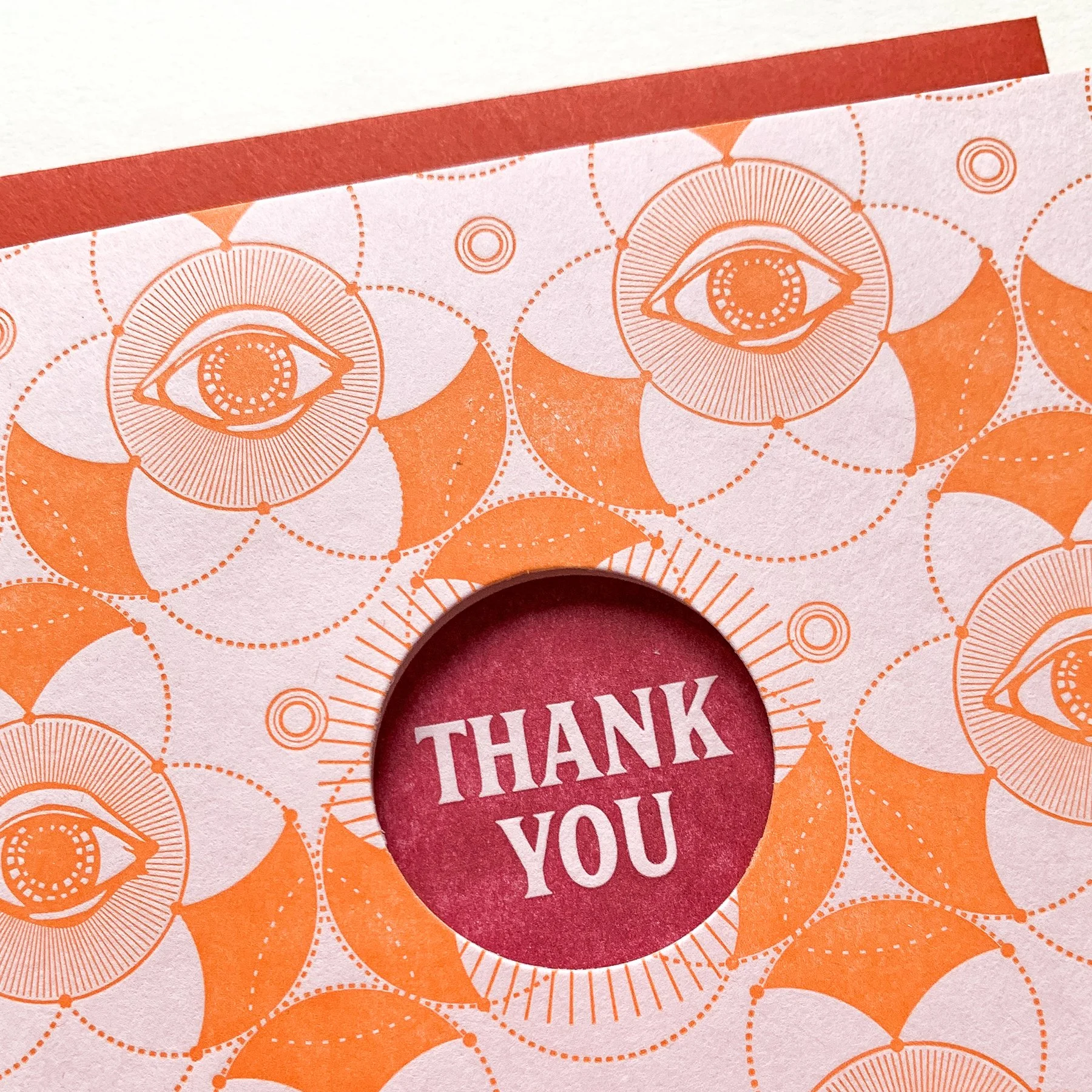 Thank you eye pattern card — Blackbird Letterpress