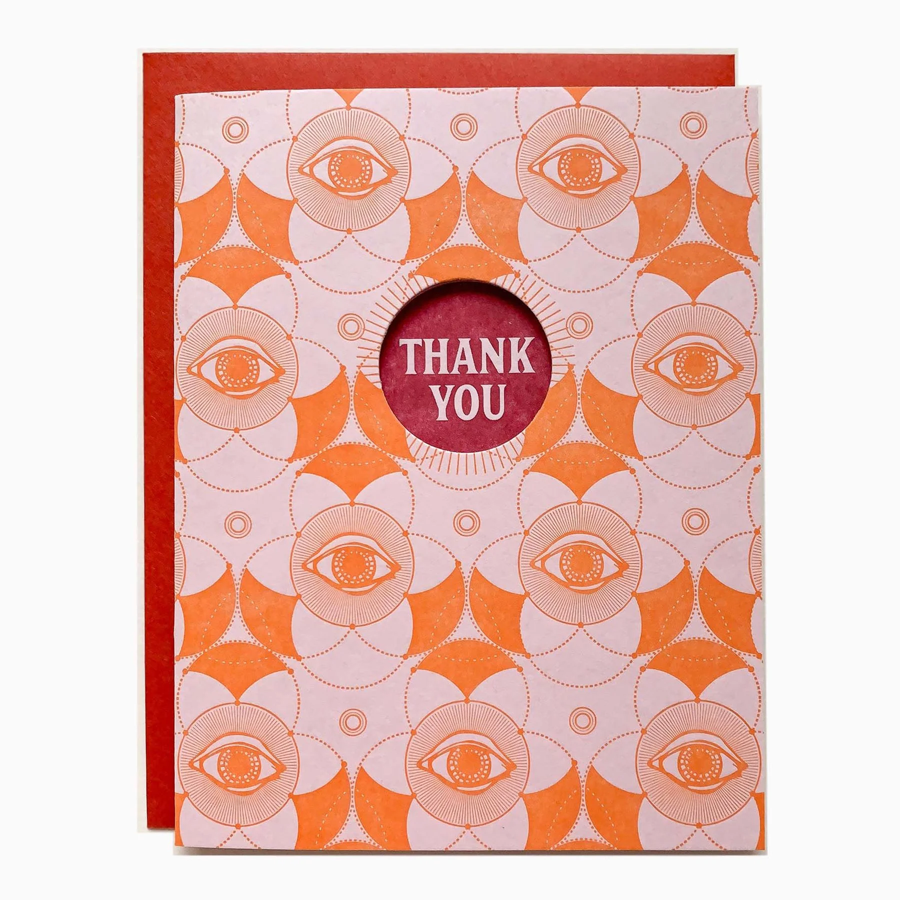 Thank you eye pattern card — Blackbird Letterpress