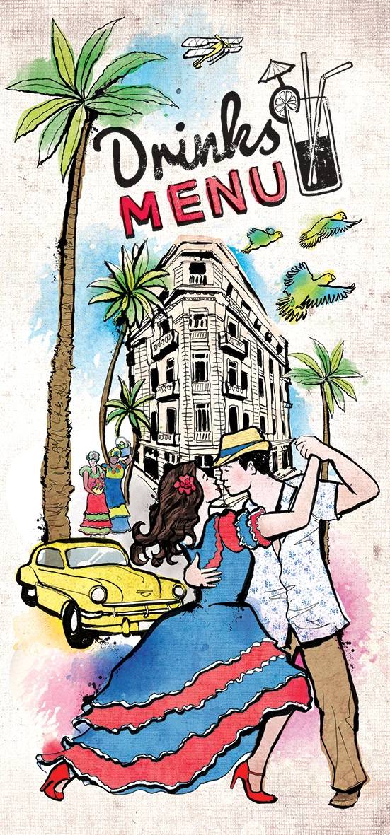 cocktail illustrations for Revolution De Cuba — Lisa Maltby Illustration