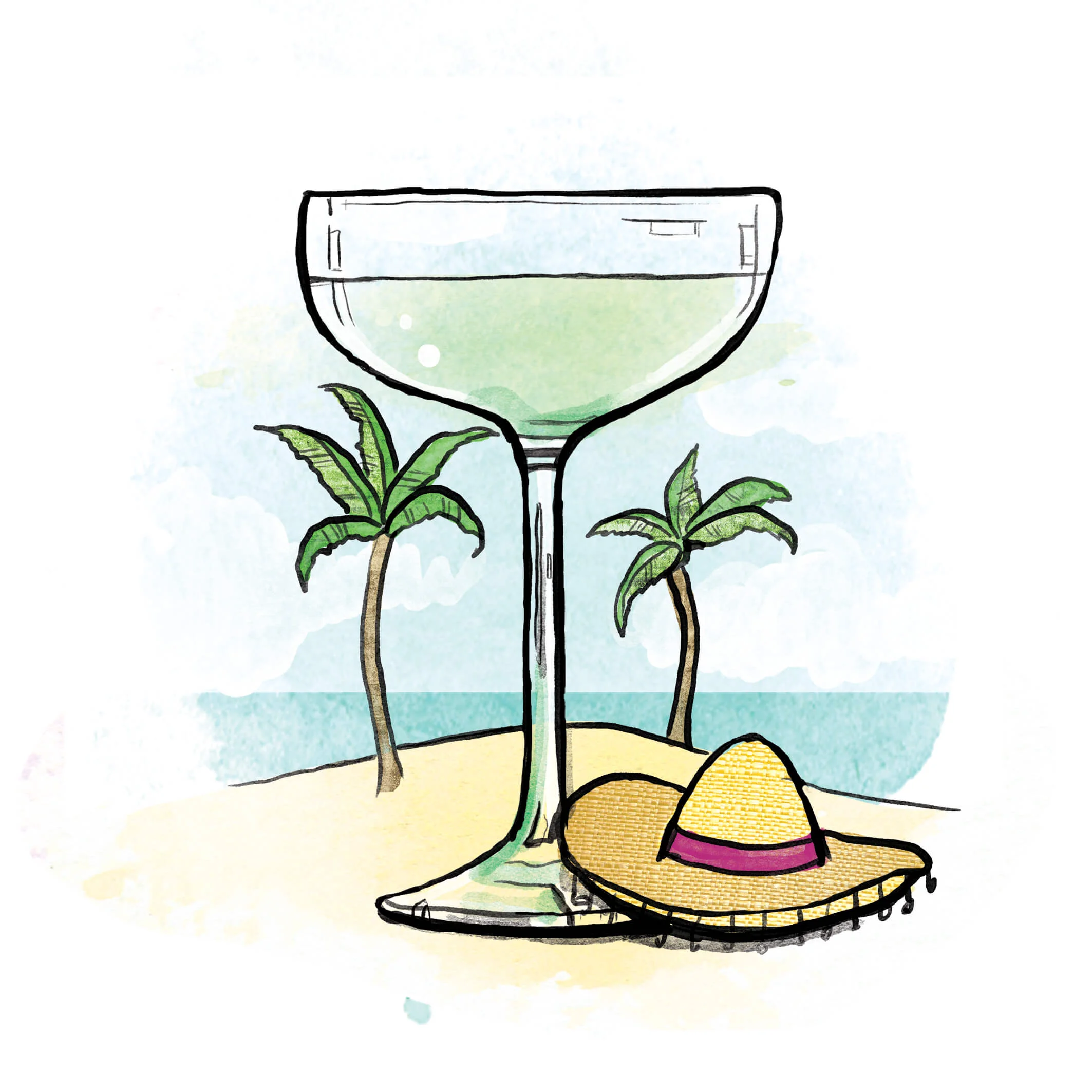 Virgin Atlantic Cocktail Illustrations — Lisa Maltby Illustration