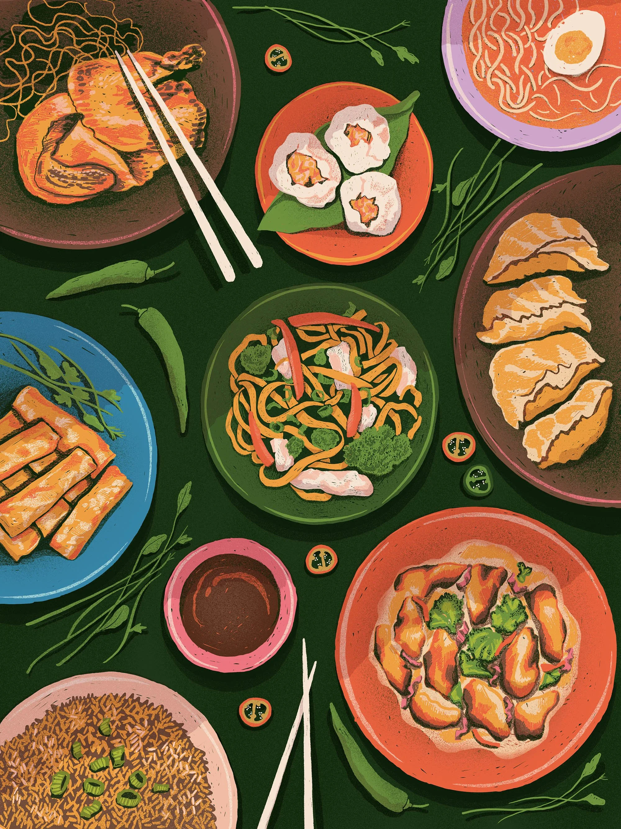 Oriental Cuisine — Lisa Maltby Illustration