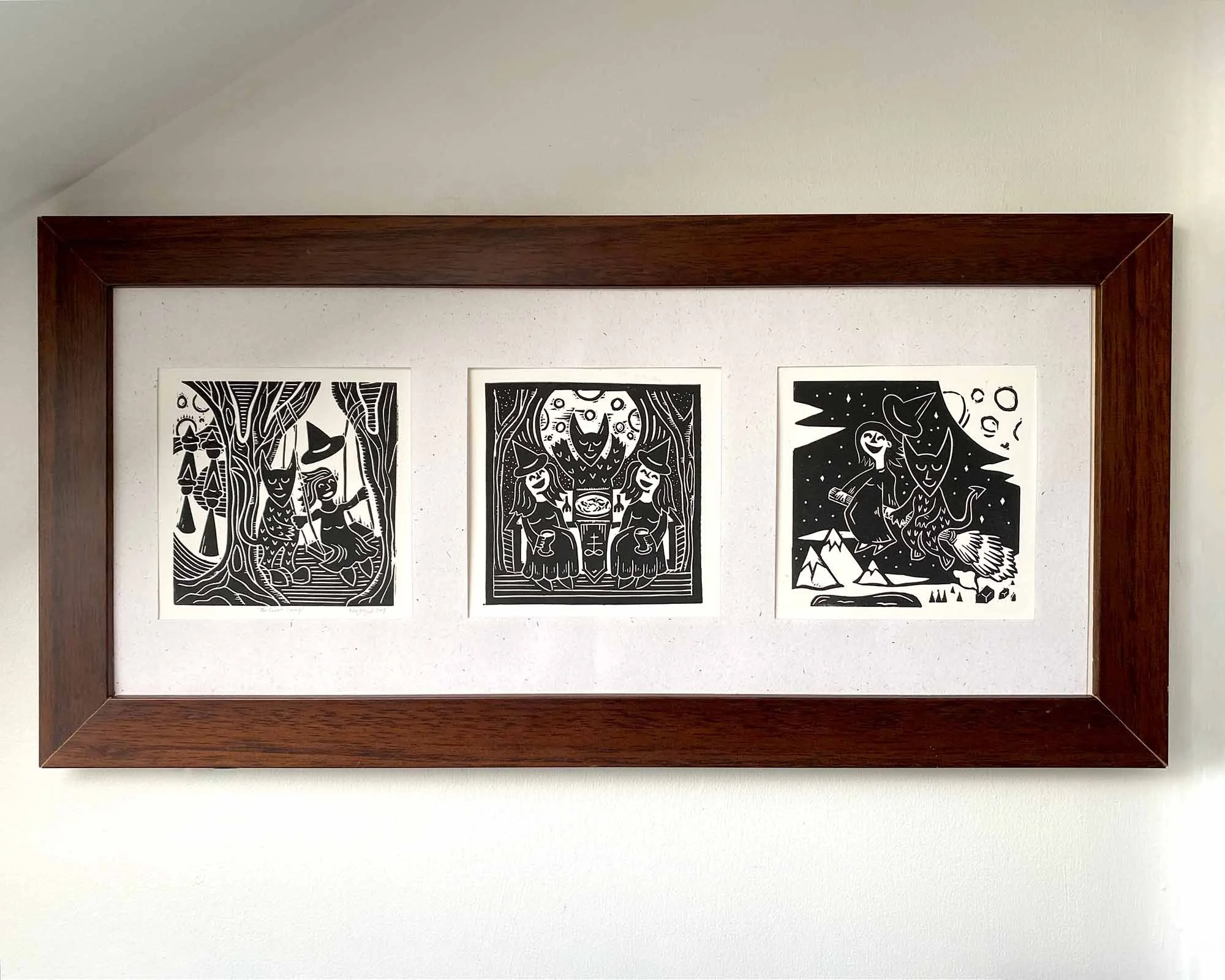 Spirit Animals Linocut Prints. Set of Three. — BLOCKFOREST