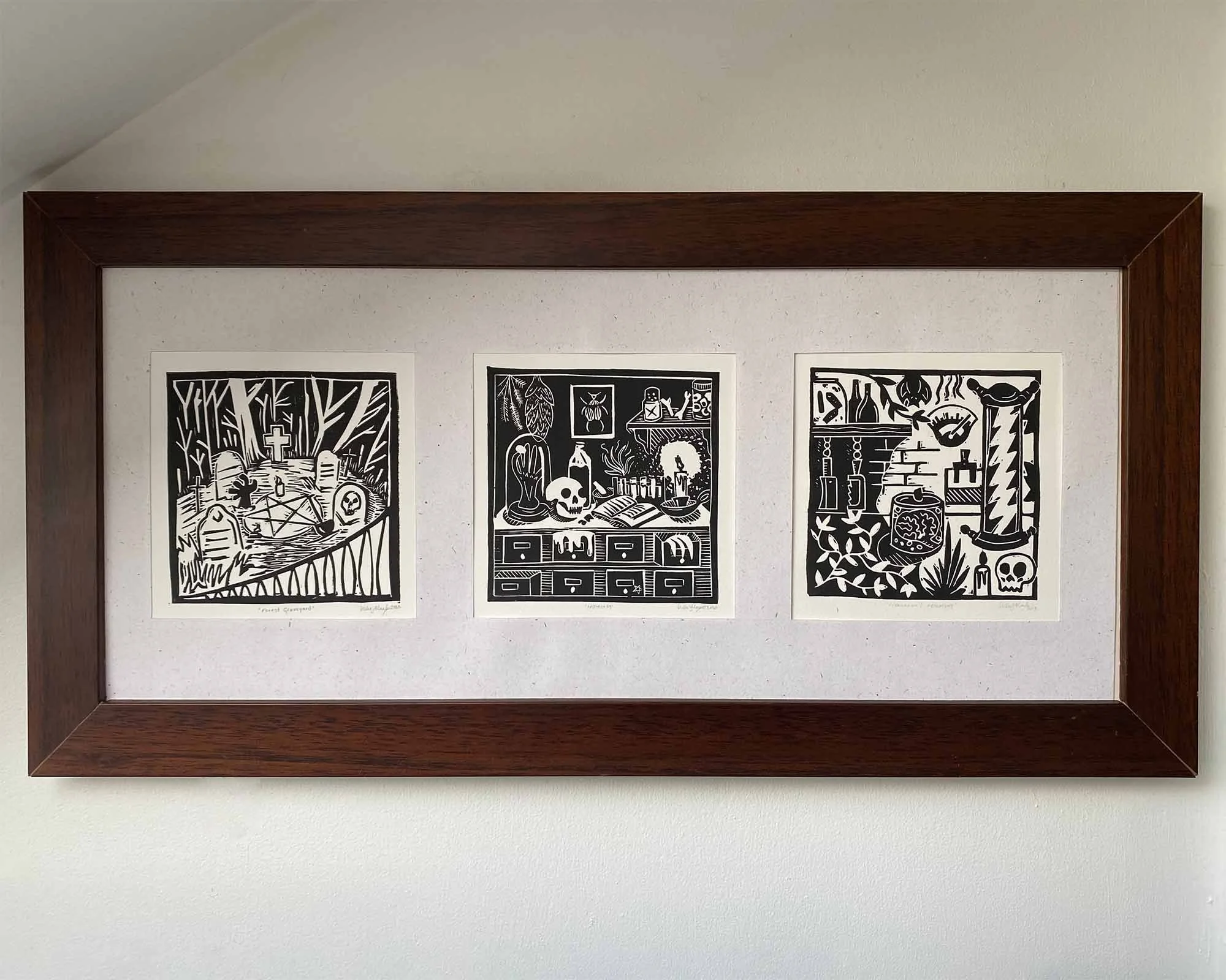 Spirit Animals Linocut Prints. Set of Three. — BLOCKFOREST