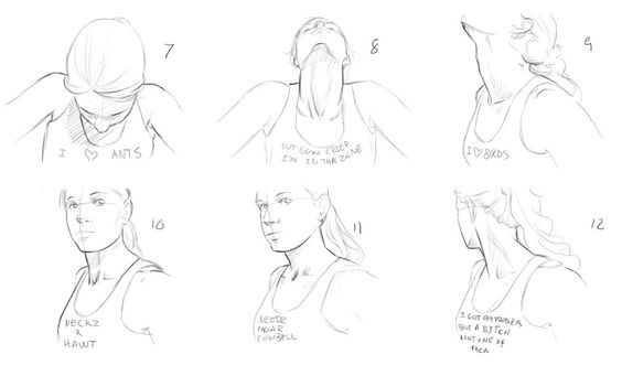 Head Looking Up Reference