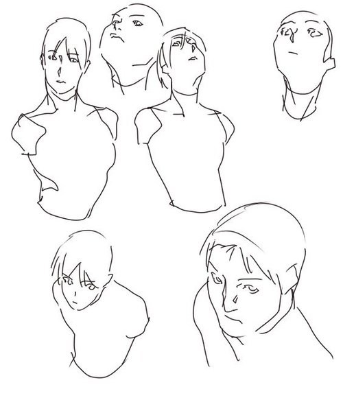 People Looking Up Drawing