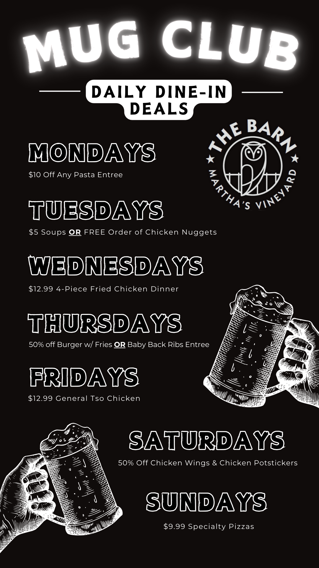 Mug Club Daily Deals — The Barn Bowl & Bistro