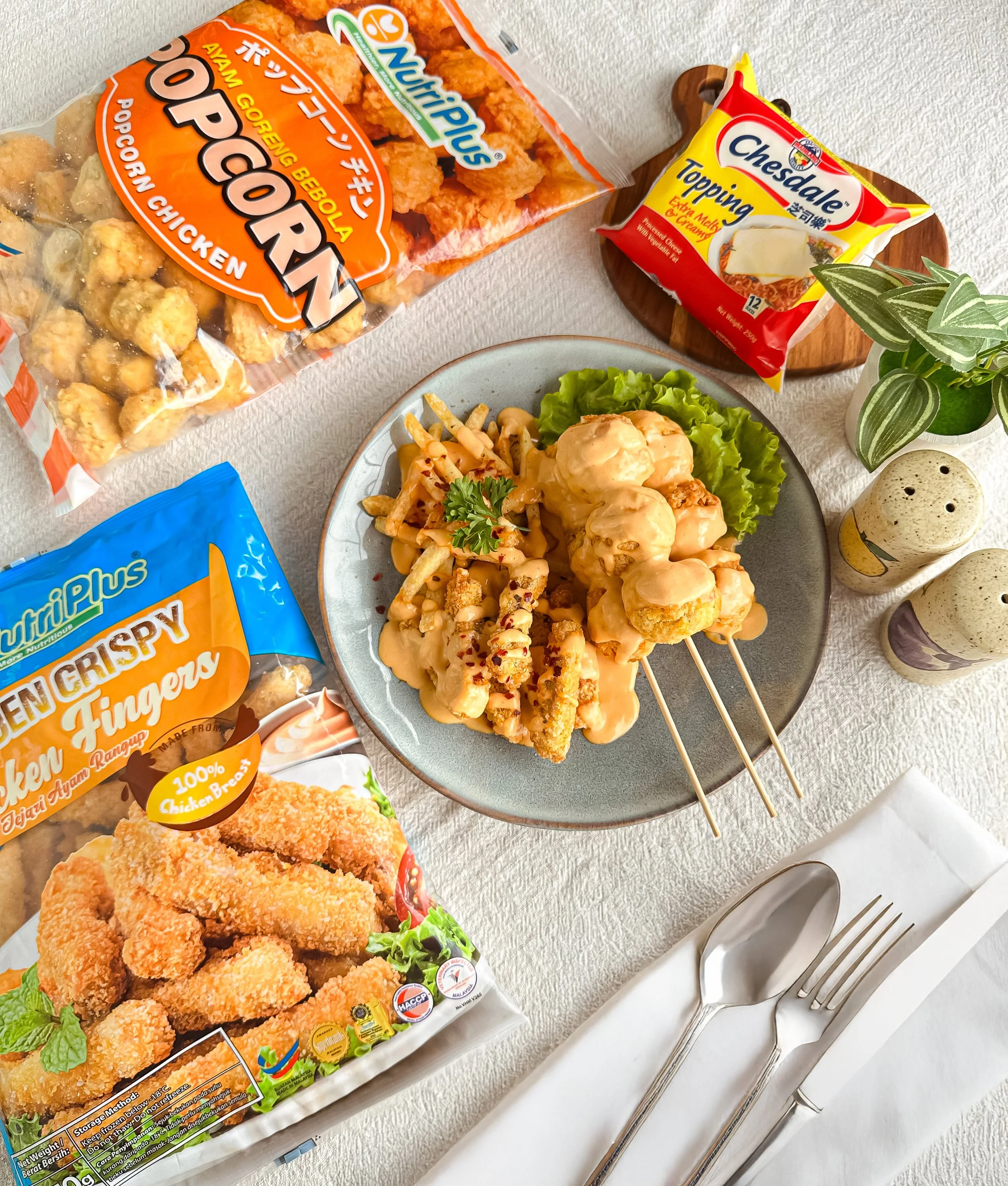 Recipe Nutriplus x Chesdale Cheese Chicken Loaded Fries With Cheese